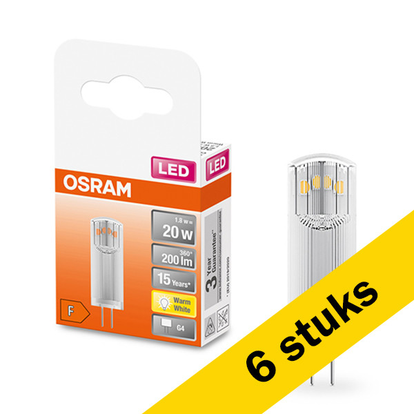 Aanbieding: 6x Osram G4 LED capsule | SMD | Helder | 2700K | 1.8W (20W) Osram 123led.nl